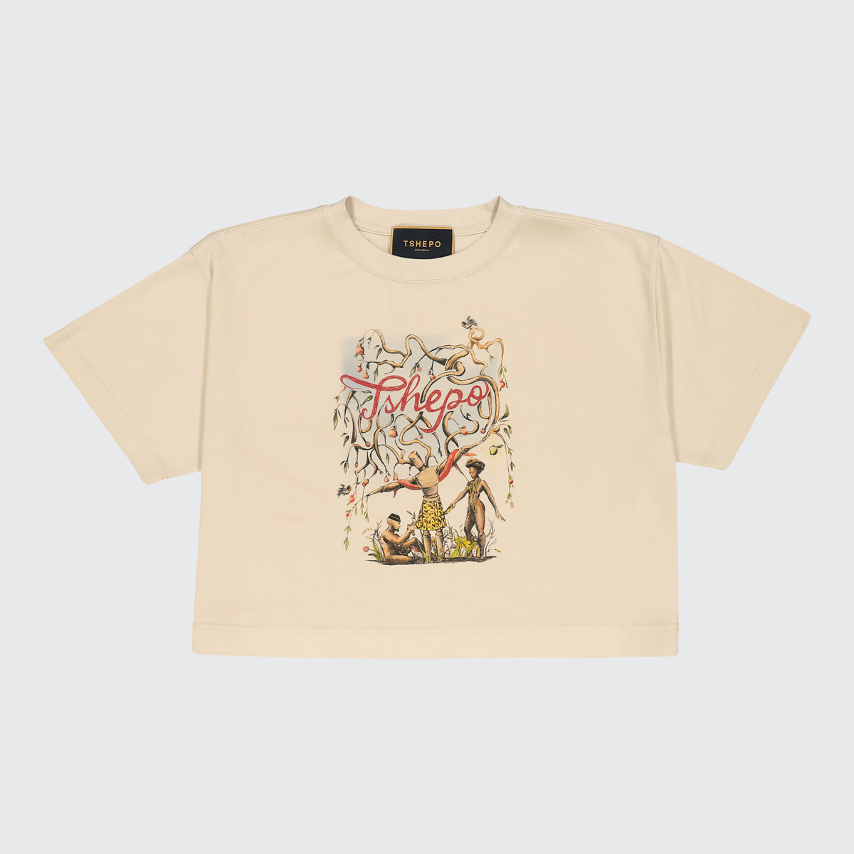 TSHEPO, CREATION, LADIES CROPPED T-SHIRT, OATMEAL | TSHEPO CROPPED T-SHIRT