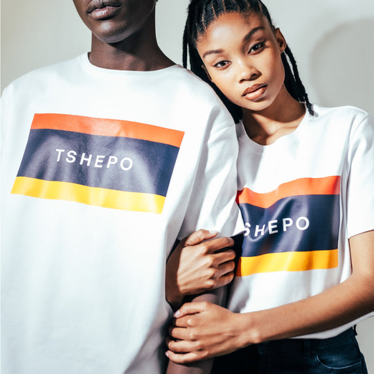 TSHEPO FLAGSHIP T-SHIRT, WHITE